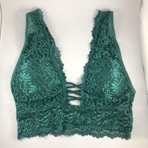 Intimates & Sleepwear | Lace Bralette Green Padded | Poshmark